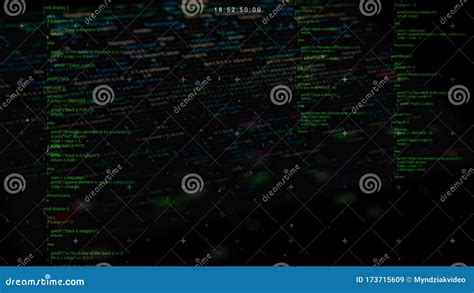 Animation Of Programming On Abstract Digital Screen Digital Animation