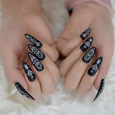 Gothic Nails Gothic Babe Co Black Halloween Nails Witchy Nails