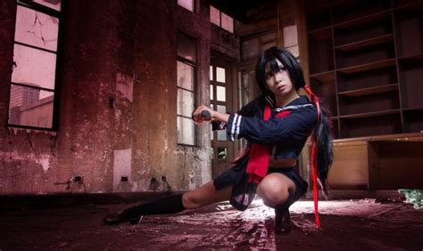 Wallpaper Women Cosplay Dyed Hair Anime Looking At Viewer Purple