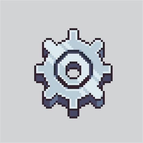 Premium Vector Pixel Art Illustration Gear Icon Pixelated Gear Gear Settings Icon Pixelated