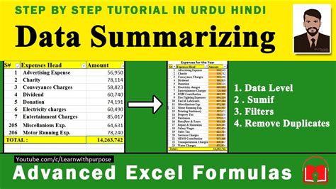 Excel Data Summarizing Formulas And Tricks To Make You Expert Urdu