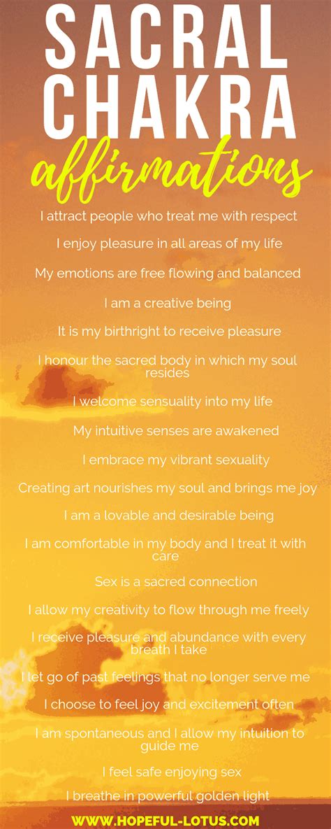 20 Powerful Sacral Chakra Affirmations For Healing Through The Phases