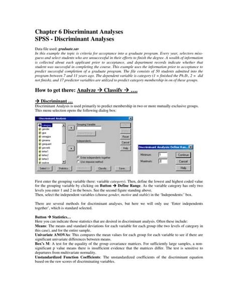 Discriminant Function Analysis Dfa Ppt
