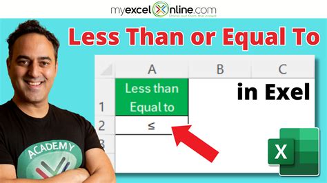 How To Use Less Than Or Equal To Sign In Excel Myexcelonline