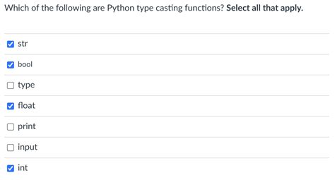 Solved Is Bool A Type Casting Function Python