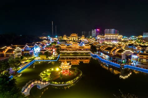 广西崇左市太平府夜景天平古城夜景航拍摄影图片 包图网企业站