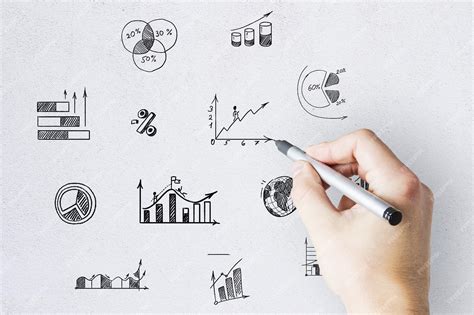 Premium Photo Hand Drawing Business Analytics Concept On Wall