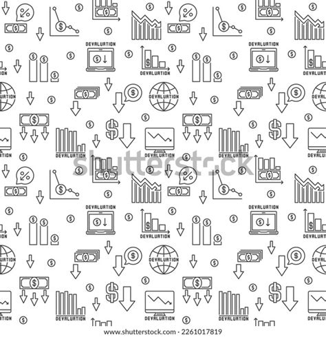Devaluation Vector Minimal Outline Seamless Pattern Stock Vector Royalty Free 2261017819