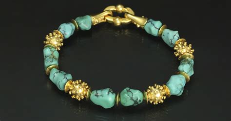 Браслет с натуральной бирюзой в серебре