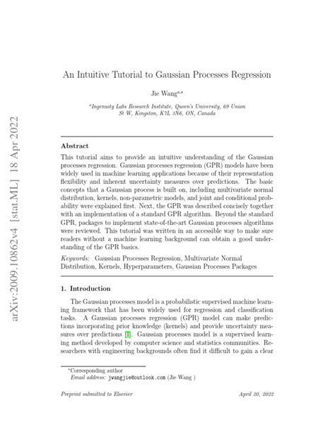 Gaussian Process Intuitive Pdf Normal Distribution Regression Analysis