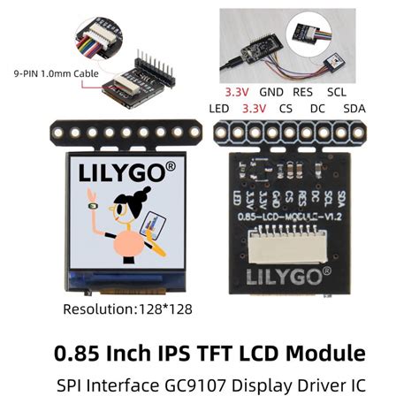 LilyGO 0 85 Inch IPS TFT LCD Display 128 128 Pixels SPI LILYGO H566
