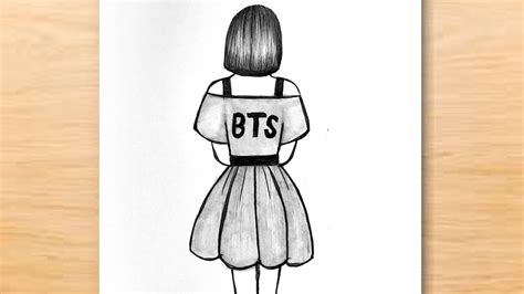 Easy Bts Drawing Bts Girl Drawing Pencil Sketch Of Bts Army Youtube