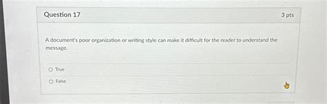 Solved Question 173 ﻿ptsadocuments Poor Organization Or
