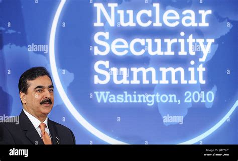 Prime Minister Syed Yousaf Raza Gilani Of Pakistan Looks On During A