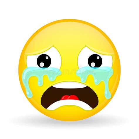 哭泣的emoji 哀情的情感 啜泣的意思号 动画片样式 传染媒介例证微笑象 向量例证 插画 包括有 81819471