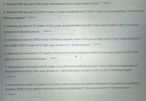 The Equation For The Synthesis Of Acetaminophen From