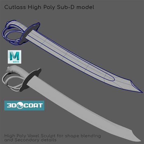 Pirate Cutlass 3d Model — Ian Hampton Art Gallery And Studio