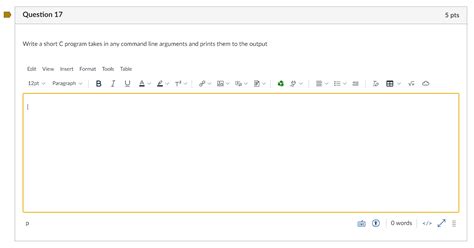 Solved Question 17 5 Pts Write A Short C Program Takes In