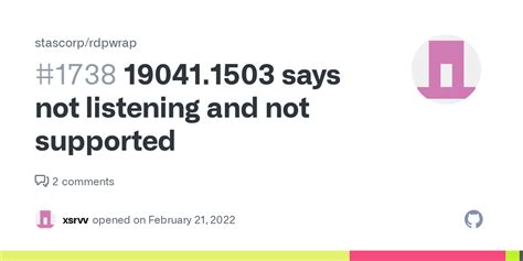190411503 Says Not Listening And Not Supported · Issue 1738