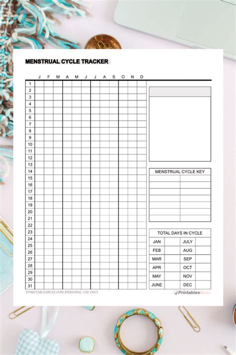 4 Free Printable Menstrual Cycle Trackers — Printablesbuzz