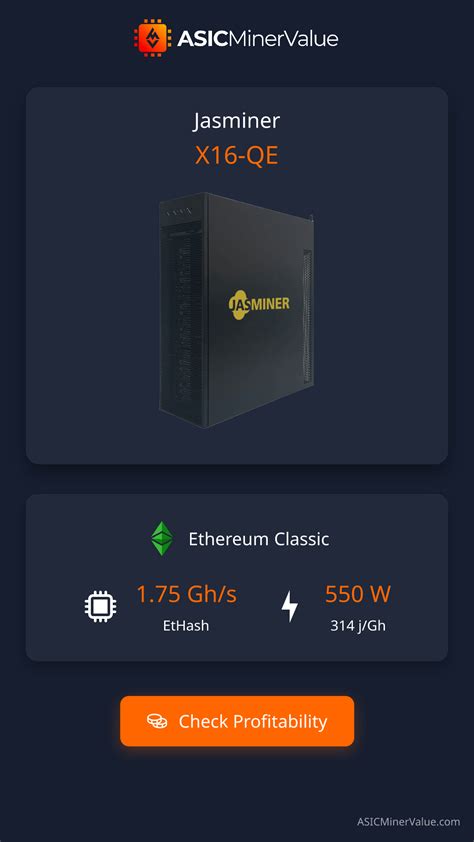 Jasminer X16 Qe 175ghs Ethash Miner Profitability Specs And Best Prices