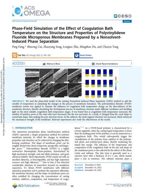 Fang Et Al 2022 Phase Field Simulation Of The Effect Of Coagulation Bath Temperature On The