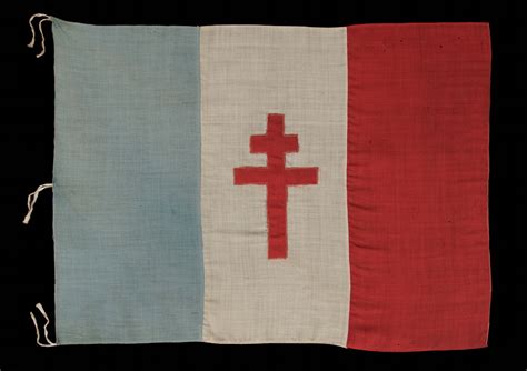 Wwii Period French Flag With The Cross Of Lorraine The Symbol Of The