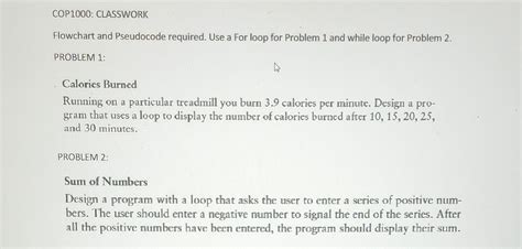 solved flowchart and pseudocode required use a for loop for