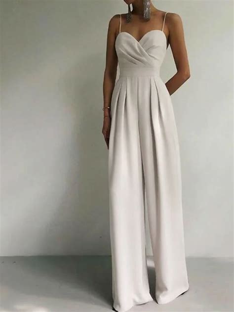 Jumpsuits Ballkleider Elegantes Kleid Ball Formeller Abend Bodenlang ärmellos Spaghettiträger