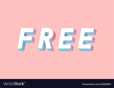 Free Text Typography Gradient Isometric Font Vector Image