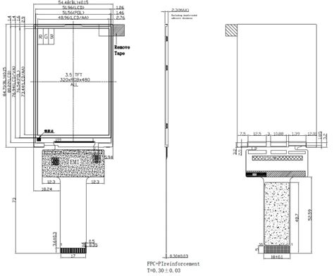 35” Tft Display 480x320 With Touchscreen Ic St7796s Controller Mcu