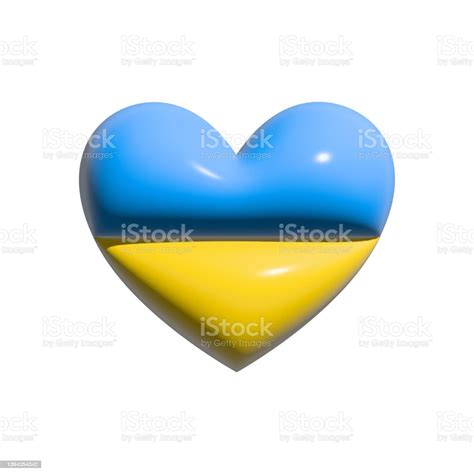 3d 심장 우크라이나어 아이콘 우크라이나 전쟁 개념 디자인을 위한 벡터 일러스트 레이 션 3차원 형태에 대한 스톡 벡터 아트 및 기타 이미지 Istock
