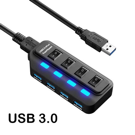 Portable Micro USB HUB 3 0 Super Speed 5Gbps 4 Ports Mini USB 3 0 HUB With Separete Switch