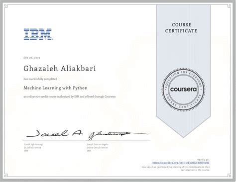 Ghazal Aliakbari On Linkedin Im Happy To Share That I Have Completed The Machine Learning And