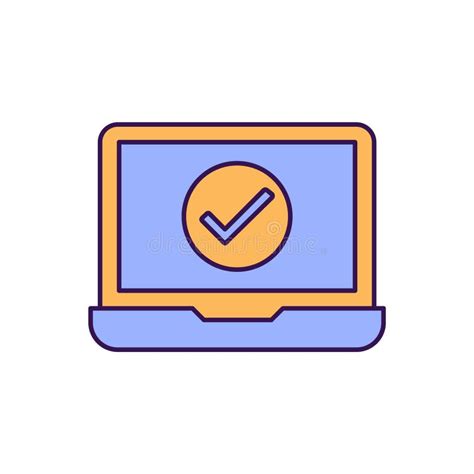 Check Mark Outline With Colors Fill Vector Icon That Can Easily Edit Or Modify Stock Vector