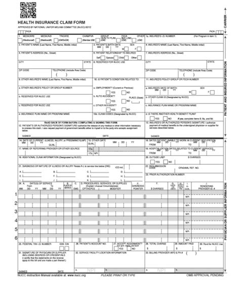 CMS Claim Form Diagram Quizlet