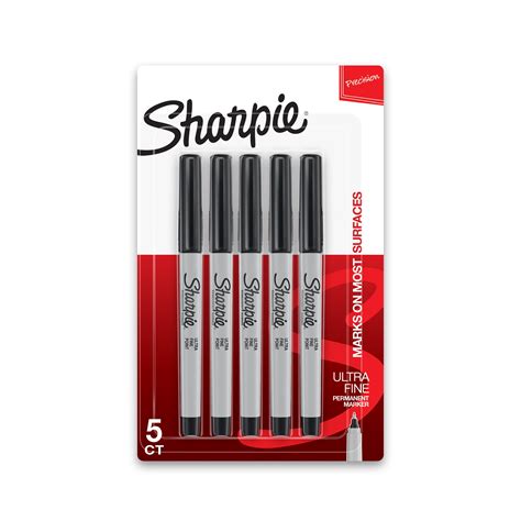 Sharpie Permanent Markers Ultra Fine Point Black 5 Count Walmart