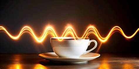 Abstract Glowing Waveform Creating A Teacup Outline Concept As Glowing Waveforms Dance To Form
