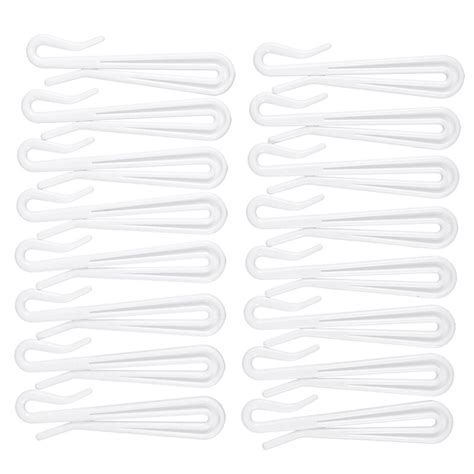 Plastic Window Curtain Hooks 16 Pcs White Grandado