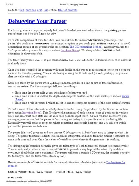 Debugging Your Parser Invoking Bison Pdf Parsing C Programming Language