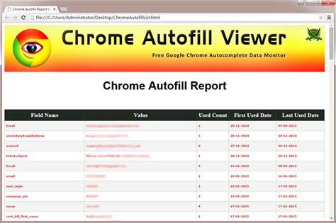 chromepassworddecrytor showing the saved sign on html reprot