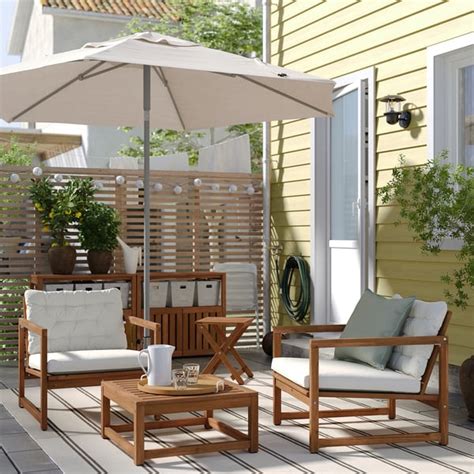 NÄmmarÖ Lounge Garden Chair Light Brown Stained Ikea Uk