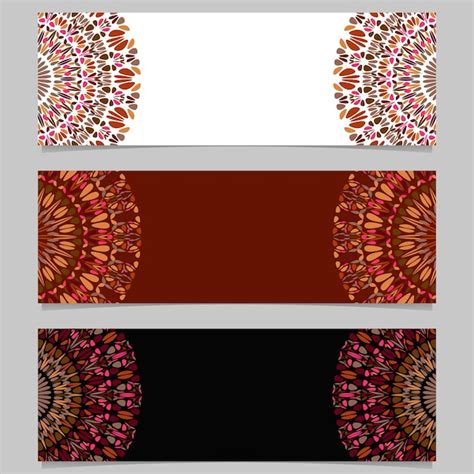 Premium Vector Colorful Geometrical Floral Mandala Banner Background Set