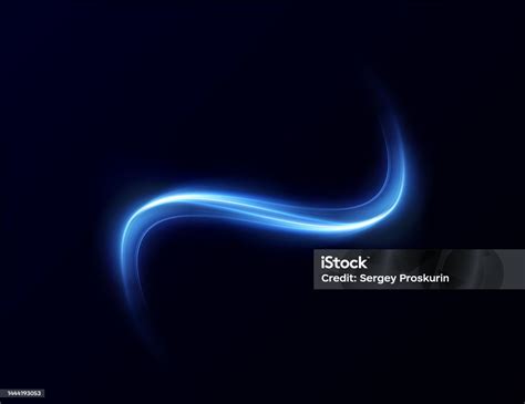 파란색 곡선 조명 라인 로프 테이프 조명 효과가있는 부드러운 축제 네온 라인 디자인 광고 엽서 초대장 화면 보호기 웹 사이트 게임을위한 요소 곡선에 대한 스톡 벡터 아트 및