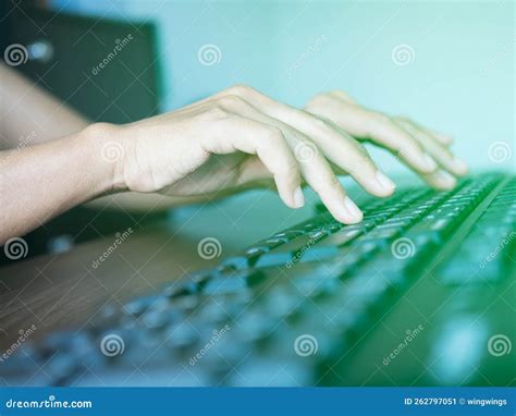 Hacker Keyboard Typing For Password Hacking Data Server Computer Stock