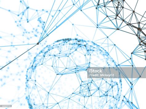 기술 네트워크 메쉬를 추상화 하 고 구체 사이버 형상 천체 및 다각형 라인과 점 파괴입니다 미래 기술 디지털 이미지 3 차원