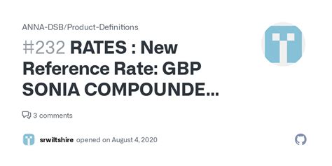 Rates New Reference Rate Gbp Sonia Compounded Index · Issue 232