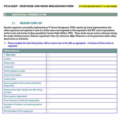 Rfp Response Templates