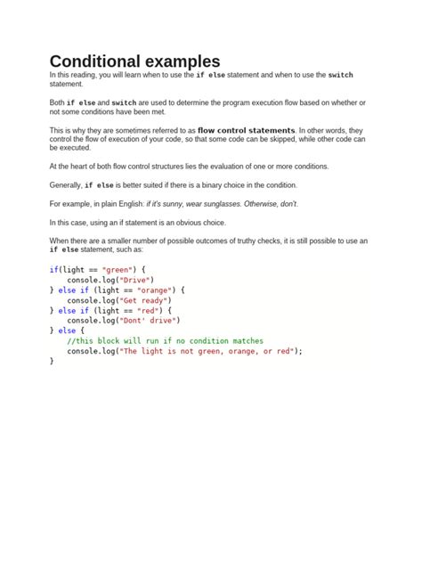 Conditional Examples Pdf
