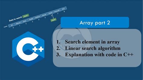 Searching In Array Linear Search Algorithm In C C Complete